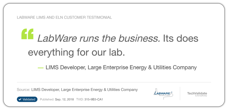 Electronic Laboratory Notebook Integrated with LabWare LIMS